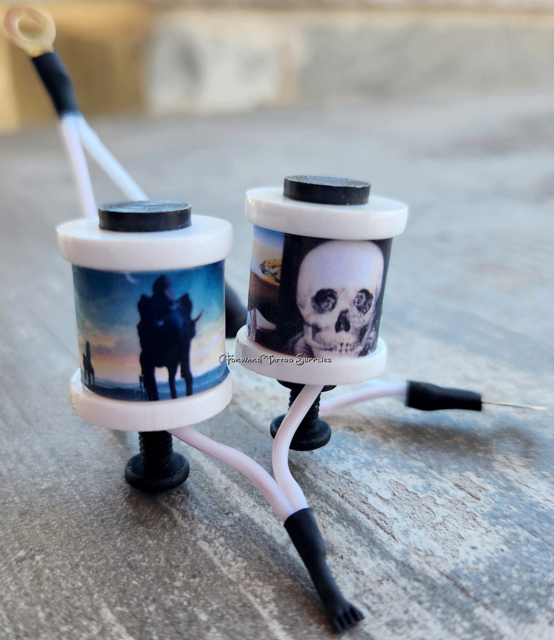 1" 8 Wrap White Dali Candy Coil Set - Forward Tattoo